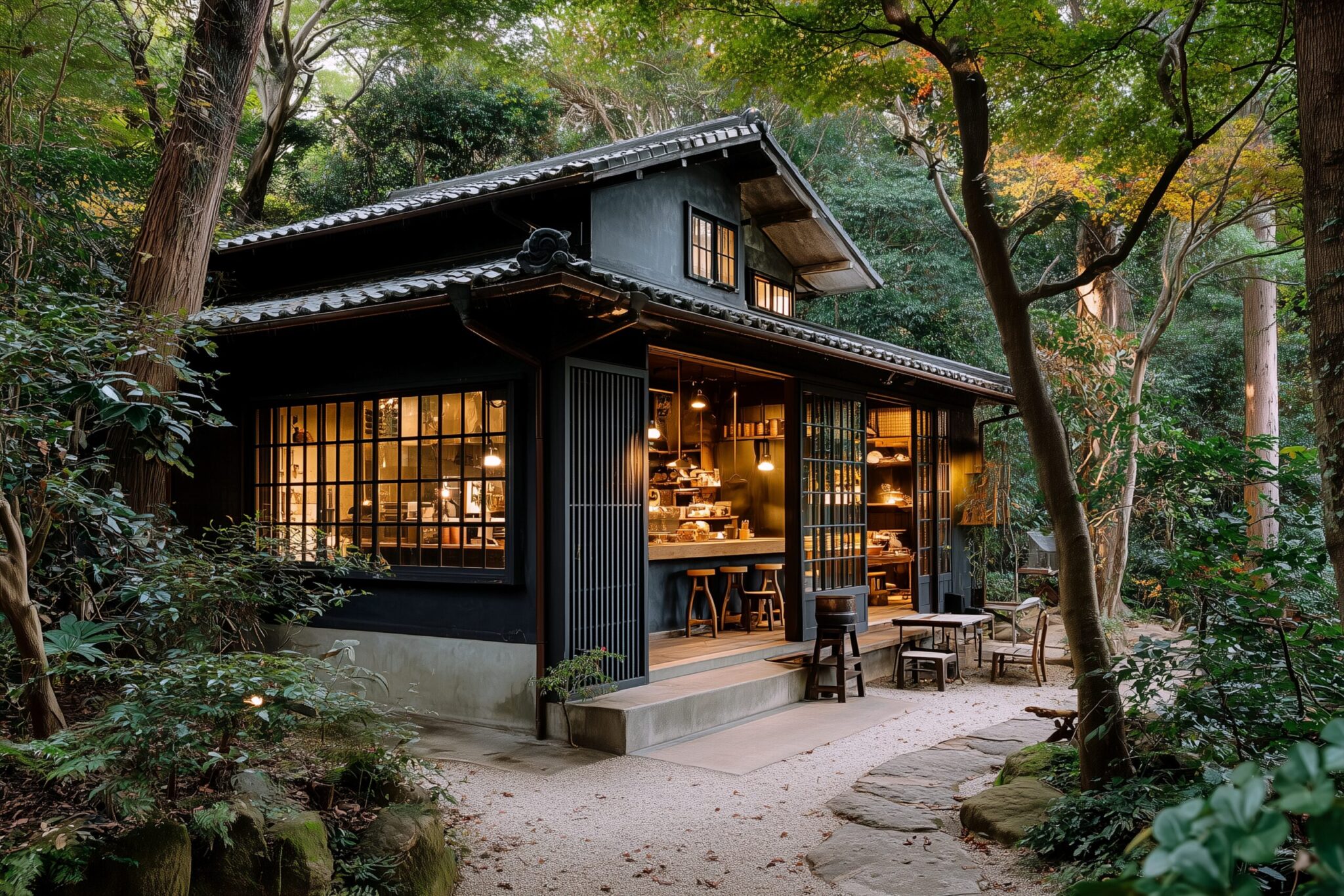 Japanese image Forest Café Exterior — Free Stock Photo for Designers04 ...